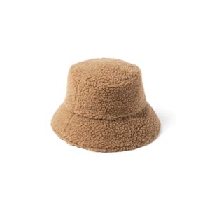 lack of color women's teddy bucket hat (camel, small/medium)