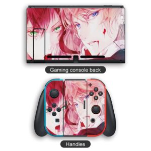 ayatoxshu diabolik lovers vinyl skin for nintendo switch, full set wrap protector stickers cover joint protective faceplate console joy-con dock