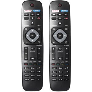 new 2 packs universal remote control for philips tv remote replacement for lcd led 4k uhd smart tv nh500up