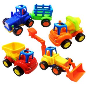 obaba inertia toy truck friction powered cars for toddlers kids tractor toys carrier vehicle for 1234 year old boys push and go toy trucks construction vehicles toys set early educational gift