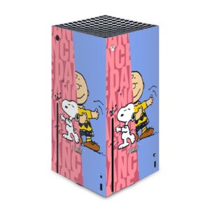 head case designs officially licensed peanuts snoopy & charlie brown character graphics vinyl sticker gaming skin decal cover compatible with xbox series x console