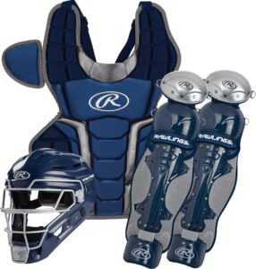 rawlings | renegade 2.0 catcher's set | baseball | nocsae certified | intermediate ages 12-15 | navy/silver