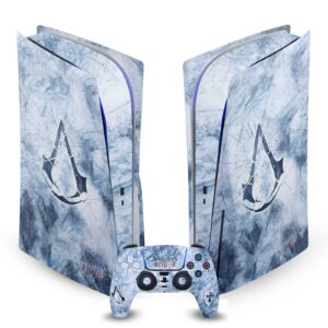 head case designs officially licensed assassin's creed glacier logo rogue key art vinyl faceplate gaming skin decal compatible with sony playstation 5 ps5 disc edition console & dualsense controller