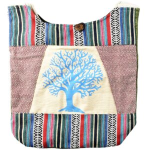 threadheads fractal painted tree colorful sling bag - 14"x16"