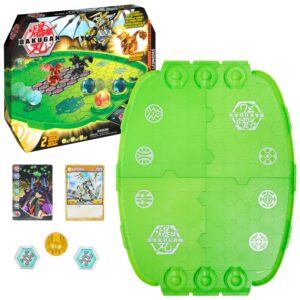 bakugan evo battle arena, includes exclusive leonidas bakugan, 2 cards and bakucores, neon game board for bakugan collectibles, ages 6 and up