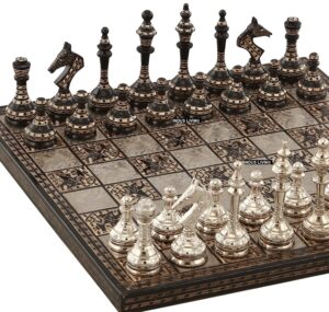 luxury & decorative premium chess board game set | 14 x 14 inches | multicolor | collectible & handmade chess set for professionals & adult for tournament/for gifting by indus living