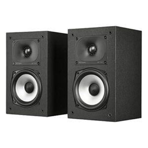 polk monitor xt15 pair of bookshelf or surround speakers - hi-res audio certified, dolby atmos & dts:x compatible, 1" terylene tweeter & 5.25" dynamically balanced woofer (pair, midnight black)