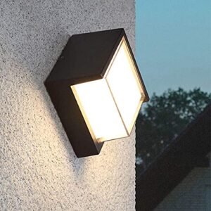 wxjlyzrcxk novelty wall lamp, outdoor wall lamp led courtyard square exterior aisle waterproof balcony terrace modern creative home garden wall lamp 16 16 cm black