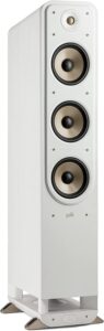 polk signature elite es60 tower speaker - hi-res audio certified, dolby atmos & dts:x compatible, 1" tweeter & three 6.5" woofers, power port technology for effortless bass, elegant white-washed