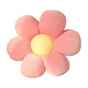 tykoo cute flower cushion pillow sofa cushion throw pillow indie room decor for teans tweens girls lovely plush stuffed toy for kids reading nook watching tv bed room (pink petals,40cm)