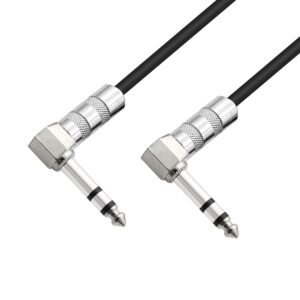 pngknyocn 1/4 inch trs cable right angle 6.35mm male to 6.35mm male 90 degree stereo audio extension cable for guitar,amplifiers, mixers,microphones,etc （50cm）