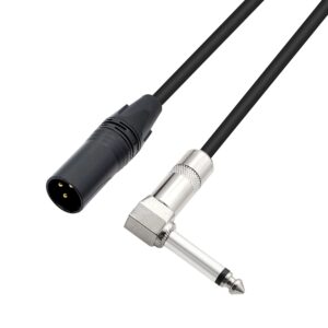 pngknyocn right angle 6.35mm mono to xlr 3 pin cable,90 degree 1/4 male to xlr male interconnect cable for soundbox, microphone, power amplifier etc(50cm)