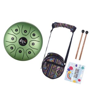 btuty steel tongue drum 5.5 inch 8 notes kids and adult percussion instrument with mallets music book and carry bag for meditation and relaxation