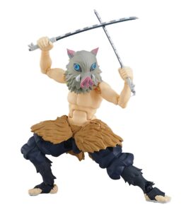 max factory demon slayer: kimetsu no yaiba inosuke hashibira deluxe figma action figure, multicolor