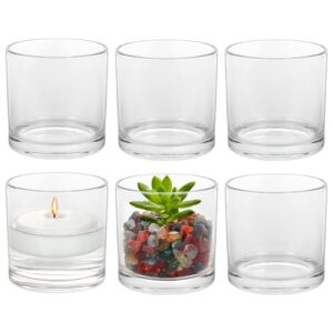 6 pack clear glass cylinder vases, table flowers vase candle holder for home,garden, wedding centerpiece decorations and formal dinners (width 4", height 4")