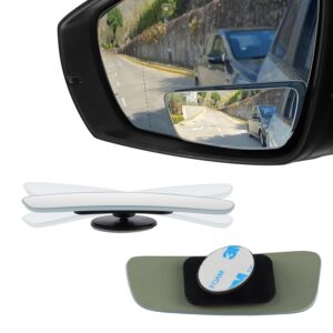 livtee blind spot mirror, rectangular shaped hd glass frameless convex rear view mirror with wide angle adjustable stick for cars suv and trucks, pack of 2