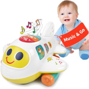 baby toys 6 to 12 months airplane music light baby toys 12-18 months light up toys, baby crawling toys for 1 year old girl boy gifts infant toys 6 to 12 months 9 6 month old baby toys 0 3 6 months