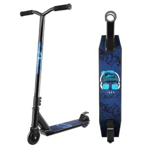 hikole pro scooter for kids boys girls teens 8 years and up- freestyle tricks scooter - entry level stunt scooter for skatepark street tricks