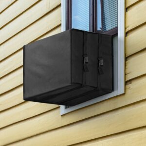 afeion window air conditioner cover outdoor, outside window ac units cover ac unit covers with free drawstring, 27.5w x 25d x 19h inches