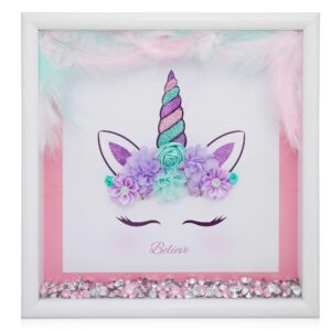 amitié lane diy unicorn picture craft kit - gifts for girls - create your own wall art bedroom decor with this arts & crafts kit for kids - girls toys and birthday gifts with unicorns