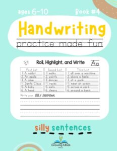 handwriting practice made fun: silly sentences penmanship and writing workbook with 200+ sight words and vocabulary for 1st, 2nd, 3rd, 4th grade