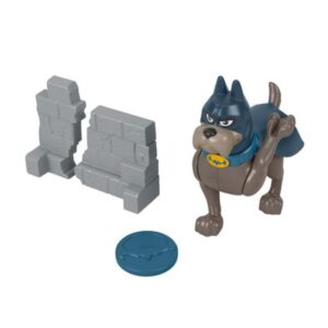 fisher-price dc league of super-pets disk launch ace, figure set with dog character and accessories for preschool pretend play ages 3 years and up