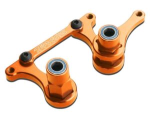 traxxas 3743t steering bellcranks, drag link (orange-anodized 6061-t6 aluminum)/ 5x8mm ball bearings (4)/ hardware (assembled)