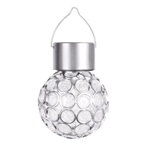 zhuanyiyi 3 pieces, outdoor solar lights, creative hanging hollow ball courtyard lawn landscape lights, home garden pavement waterproof decorative lights