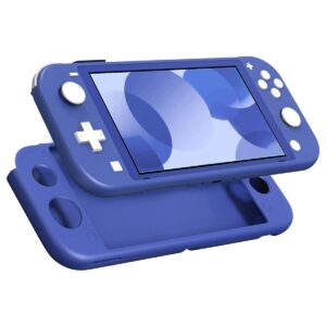 moko protective case for switch lite, silicone case protective rubber cover case, shock-absorption anti-scratch non-slip case compatible with switch lite console - blue