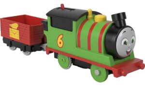 thomas & friends motorized toy train percy battery-powered engine with tender for pretend play preschool kids ages 3+ years​