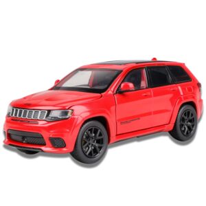 car model 1/32 scale grand cherokee pull back diecast vehicles toys, alloy model car collection mode for kids,adult,boyfriend gift(red)