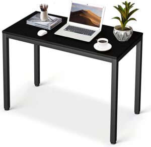 paylesshere home office gaming large corner writing black student art modren sturdy simple style ​pc wood and metal desk workstation for small space, 39" (39 in computer desk)