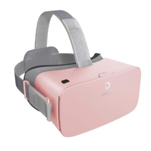 destek v5 vr headset for iphone, samsung, android (4.7-6.8in screen), gift idea 3d goggles vr glasses-pink