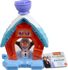 fisher-price little people toddler toy disney frozen olaf’s cocoa café playset with figure for preschool pretend play kids ages 18+ months