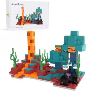 fun warped forest building toy, gaming adventure playset, great gift for kids and players aged 6+, famous game model, children's day gift(257 pieces)