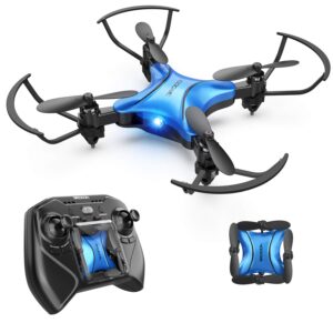 drone with camera, drocon spacekey 1080p remote control drone for kids beginners, fpv drone app control, gravity control, one-key return, 2 batteries, 3 speed modes, foldable arms,blue