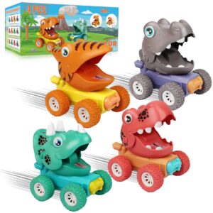 obbay dinosaur toys for 2 year old boy-dinosaur toy cars for 5 year old boys 4 pack set car toys for 3 year old boys christmas birthday gifts for toddlers 2 3 4 5 year old boys girls