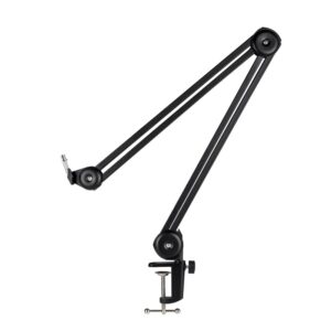 melon audio microphone boom arm stand, heavy duty mic suspension scissor boom stand with mic clip and cable ties perfect for vocal recording, streaming and podcasting, gaz-40