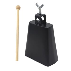 mowind 5 inch metal steel cowbell noise maker with stick for drum set kit hand percussion