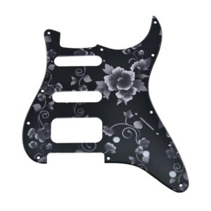 dopro 11-hole strat hss guitar pickguard 2-screw humbucking pickup mount for american fd stratocaster flower pattern