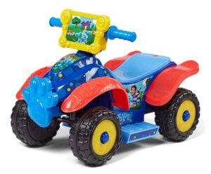 kid trax blues clues & you! skidoo toddler electric quad ride on toy, 6 volt, kids 1.5-2.5 years old, max rider weight 44 lbs, blue,blue/red