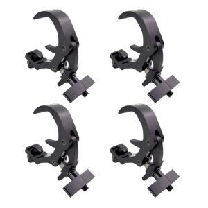 v-show dj light truss clamps - c clamp mounting truss bracket hook clamp, heavy duty 330lb aluminum alloy truss clamp for dj par light fits 1.57-2.04 inch truss (4 pack)