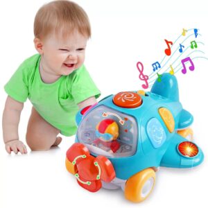 baby toys 12-18 months electronic airplane toys for 1 year old boy girl gifts musical toys for toddlers 1-3 learning educational toys for 1 year old crawling toys gifts for 1 2 3 year old boys girls