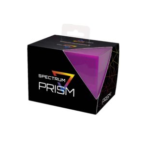 bcw spectrum prism deck case - ultra violet | secure snap closure card deck case | fits 100 double-sleeved cards | trading card deck storage ideal for magic the gathering, pokemon, and more