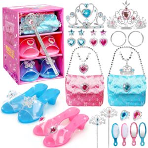 toy life princess toys for girls with princess crown play jewelry for little girls princess dress up shoes for toddler girls toys for 3+ year old dress up & pretend play for girls kids