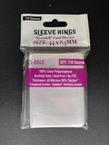 'everdell mini compatible sleeves (44 x 63 mm) -110 pack, 60 microns