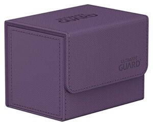 ultimate guard sidewinder 80+, deck box for 80 double-sleeved tcg cards, purple, magnetic closure & microfiber inner lining for secure storage