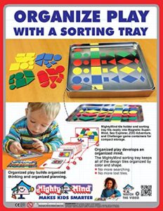 mighty mind mightymind magnetic tile sorting tray with design tiles and magnets (44425)