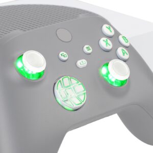 extremerate multi-colors luminated dpad thumbsticks start back share abxy buttons for xbox series x & s controller, white classical symbols buttons dtf led kit for xbox core controller model 1914