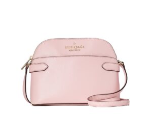 kate spade staci dome saffiano leather crossbody bag purse handbag, light crepe